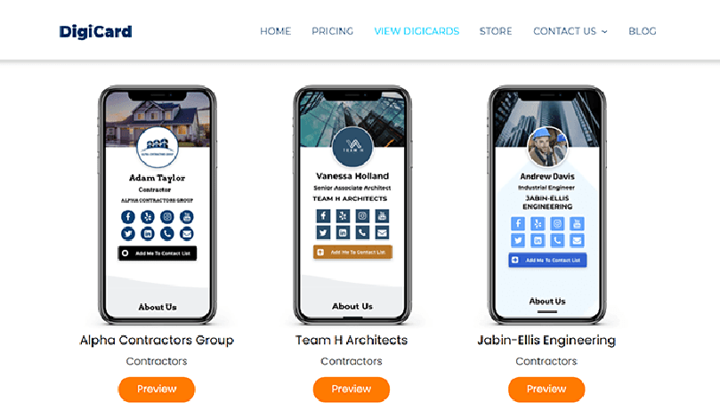 DigiCard | Digital Business Card Portfolio | Tulumi